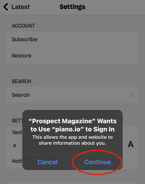 How to log in to the Prospect website and app