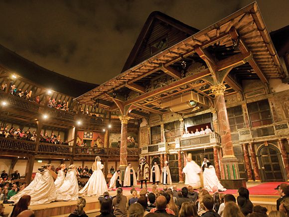 Stage directions: open-air theatre