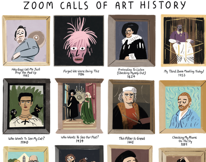 Stephen Collins's cartoon: Zoom calls of art history